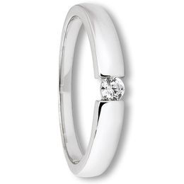 ONE ELEMENT Damen Goldring "Zirkonia Ring aus 333 Wei&szlig;gold", 50,mit Zirkonia, Gold Wei&szlig;gold 333, silber, Gold, Wei&szlig;gold 333, Fingerringe, Dezente