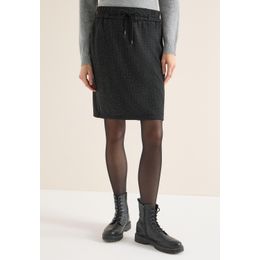 Cecil Damen Minirock, grau, Gr. XXL, gestreift, Stoff, 79% Polyester, 18% Viskose, 3% Elasthan, R&ouml;cke, Elastikbund mit Tunnelzug