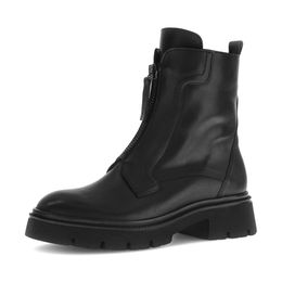 Gabor Damen Stiefelette, Gr. 41schwarz, Kalbsleder, unifarben, Schuhe, Blockabsatz, Boots, mit Front-Rei&szlig;verschluss