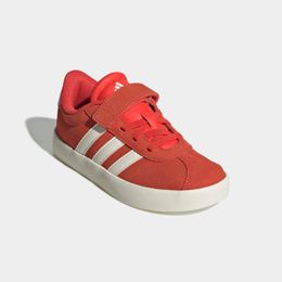 M&auml;dchen Sneaker "VL COURT 3.0", adidas Sportswear, Gr. 34bright rot, core wei&szlig;, sanftes wei&szlig;, Leder, Synthetik, Schuhe, mit Klettverschluss