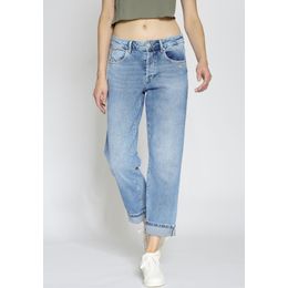 Gang Damen Straight-Jeans "94THELMA", blau, Gr. 33, Denim/Jeans, Obermaterial: 99% Baumwolle, 1% Elasthan, Jeans, mit Detail oberhalb der M&uuml;nztasche