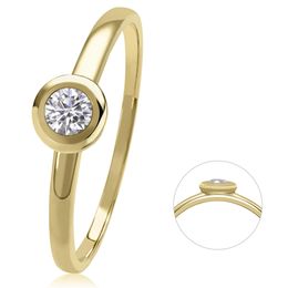 ONE ELEMENT Damen Diamantring "0,10 ct Diamant Brillant Ring aus 585 Gelbgold", 50, 0,1 mit Diamant, Diamanten Gelbgold 585 Gold, gold, Diamanten,