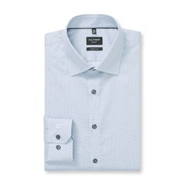 OLYMP Herren Langarmhemd "No 6", wei&szlig;, Gr. 44, gemustert, Web, Obermaterial: 97% Baumwolle, 3% Elastolefin, Hemden, Businesshemd, super slim, New