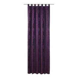 Vorhang WIRTH, B:135cm H:245cm, lila, Jacquard, Polyacryl, Polyester, Wohnzimmer, Gardinen, "ILSENBURG"