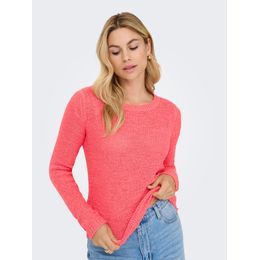Only Damen Strickpullover "ONLGEENA XO L/S PULLOVER KNT NOOS"sugar coral, Gr. S, unifarben, Strick, Obermaterial: 65% Polyacryl, 35% Polyamid,