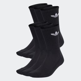 Herren Sportsocken "TR CREW S 6P", adidas originals, Gr. S, schwarz, Obermaterial: 65% Baumwolle, 31% Polyester, 3% Elasthan, 1% sonstige Fasern,