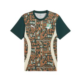 Puma Damen Trainingsshirt "Elfenbeink&uuml;ste 2025 Aufw&auml;rmtrikot Herren"schwarz myrtle rickie orange gr&uuml;n, Gr. S, bedruckt, Obermaterial: 100% Polyester;