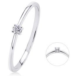 ONE ELEMENT Damen Diamantring "0,05 ct Diamant Brillant Ring aus 585 Wei&szlig;gold", 58, 0,05 mit Diamant, Diamanten Gold Wei&szlig;gold 585, silber, Diamanten,