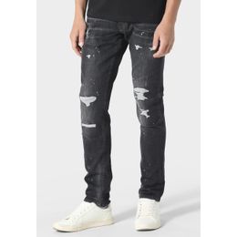 883POLICE Herren Bequeme Jeans "883 Police TODD1059DINO JEANS"schwarz, Gr. 32, unifarben, 98% Baumwolle, 2% Elasthan, Jeans