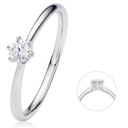 ONE ELEMENT Damen Diamantring "0.2 ct Diamant Brillant Ring aus 585 Wei&szlig;gold", 58, 0,2, Diamanten Gold Wei&szlig;gold 585, silber, Diamanten, Gold,