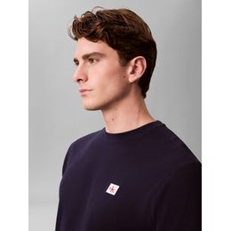 Herren Langarmshirt "LS WAFFLE BADGE CREWNK TEE"maritime blau, Gr. XL, Calvin Klein Jeans, unifarben, Single Jersey, Obermaterial: 60% Baumwolle, 40%