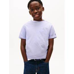 Tommy Hilfiger M&auml;dchen T-Shirt "MINI CORP T-SHIRT"periwinkle dusk, Gr. 92, unifarben, Single Jersey, Obermaterial: 100% Baumwolle, Shirts, Kinder bis