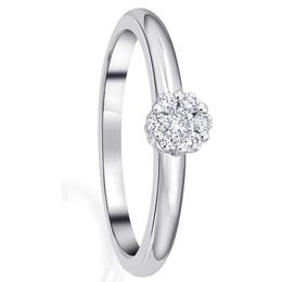 ONE ELEMENT Damen Diamantring "0.15 ct Diamant Brillant Ring aus 585 Wei&szlig;gold", 58, 0,15 mit Diamant, Diamanten Gold Wei&szlig;gold 585, silber, Diamanten,