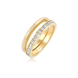 Elli Damen Solit&auml;rring "Set mit Kristallen von Swarovski925 Sterling Silber", 56mm,mit Steinen, Silber 925 (Sterlingsilber), gold, Silber 925