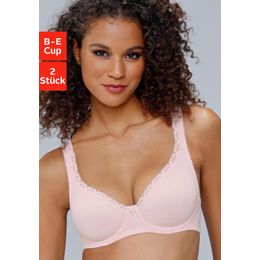 Damen T-Shirt-BH, PETITE FLEUR BY LASCANA, Gr. 100, rosa, Jersey, Obermaterial: 85% Baumwolle, 10% Polyamid, 5% Elasthan, BHs, mit B&uuml;gel & nahtlosen
