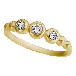Firetti Damen Fingerring "Schmuck Geschenk Gold 333 Damenring Goldring Kreis Kugeln", 17, Gelbgold 333, 1,2mmgelbgoldfarben, kristallwei&szlig;, Gelbgold