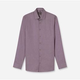 OLYMP Herren Langarmhemd "No 6"aubergine, Gr. 42, unifarben, Web, Obermaterial: 100% Baumwolle, Hemden, Businesshemd, super slim fit, New York
