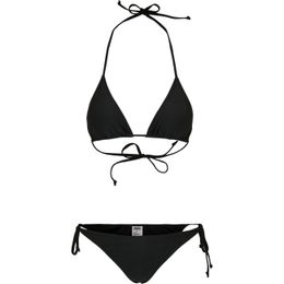 Urban Classics Damen B&uuml;gel-Bikini "Urban Classics Damen Ladies Recycled Triangle Bikini"schwarz, Gr. L, 83% Polyester, 17% Elasthan, Bikini-Sets