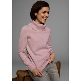 Kangaroos Damen Rollkragenpullover, rosa, Gr. 48, unifarben, Strick, Obermaterial: 60% Baumwolle, 40% Polyacryl, Pullover, mit Schalkragen, Langarm,