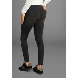 Arizona Damen 5-Pocket-Jeans, schwarz, Gr. 42, unifarben, Denim/Jeans, Obermaterial: 98% Baumwolle, 2% Elasthan, Jeans, extra-eng geschnittene Beine,