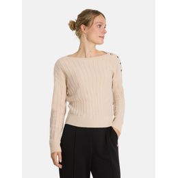 LIEBLINGSST&Uuml;CK LIEBLINGSST&Uuml;CK Damen Strickpullover "BashaL"130, beige melange, Gr. 38, 100% Wolle, Pullover, aus 100% Wolle