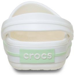 Crocs Damen Clog "Crocband Clog", Gr. 38wei&szlig;, wei&szlig;, serene gr&uuml;n, Croslite , kontrastfarbene Details, Schuhe, Sommerschuh, Schlappen, Hausschuh mit