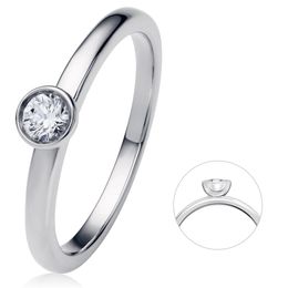 ONE ELEMENT Damen Diamantring "0.2 ct Diamant Brillant Zarge Ring aus 585 Wei&szlig;gold", 57, 0,2, Diamanten Gold Wei&szlig;gold 585, silber, Diamanten, Gold,