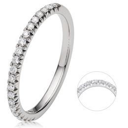 ONE ELEMENT Damen Diamantring "0.25 ct Diamant Brillant Memoire Ring aus 585 Wei&szlig;gold", 55, 0,25, Diamanten Gold Wei&szlig;gold 585, silber, Diamanten,