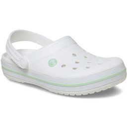 Crocs Damen Clog "Crocband Clog", Gr. 43wei&szlig;, wei&szlig;, serene gr&uuml;n, Croslite , kontrastfarbene Details, Schuhe, Sommerschuh, Schlappen, Hausschuh mit