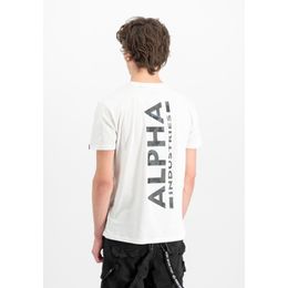 Herren T-Shirt "Backprint T-Shirt Camo Print", schwarz-wei&szlig;, Gr. XL, Alpha Industries, Obermaterial: 100% Baumwolle, Shirts