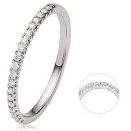 ONE ELEMENT Damen Diamantring "0.15 ct Diamant Brillant Memoire Ring aus 585 Wei&szlig;gold", 57, 0,15, Diamanten Gold Wei&szlig;gold 585, silber, Diamanten,