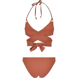 Urban Classics Damen B&uuml;gel-Bikini "Urban Classics Damen Ladies Bikini"terracotta, Gr. XS, 82% Polyamid, 18% Elasthan, Bikini-Sets