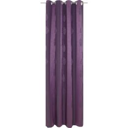 Vorhang WIRTH, B:135cm H:145cm, lila, Jacquard, Polyacryl, Polyester, Wohnzimmer, Gardinen, "ILSENBURG"