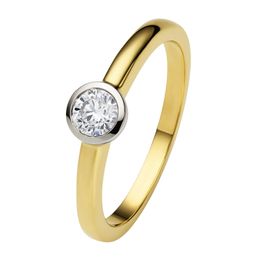 ONE ELEMENT Damen Diamantring "0.25 ct Diamant Brillant Zarge Ring aus 585 Gelbgold", 53, 0,25, Diamanten Gelbgold 585 Gold, gold, Diamanten,