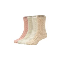 s.Oliver Damen Socken "Socken 4er Pack", Gr. 39oxford tan lurex, 98% Polyester, 2% Elasthan, Zopfmuster, Socken, 4er Pack Stylisches Zopfmuster f&uuml;r