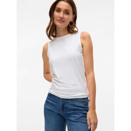 V&eacute;ro Moda VERO MODA Damen Shirttop "VMPANDA MODAL SL TOP JRS NOOS", wei&szlig;, Gr. M, unifarben, Jersey, Obermaterial: 48% Baumwolle, 48% Modal, 4% Elasthan, Tops,