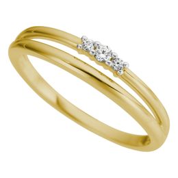 Firetti Fingerring "Schmuck Geschenk Gold 333 Damenring Goldring", 17, 0,07 P2 = erkennbare Einschl&uuml;sse, Diamanten Gelbgold 333, 1,5mmgelbgoldfarben,