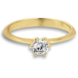 ONE ELEMENT Damen Goldring "Zirkonia Ring aus 333 Gelbgold", 56,mit Zirkonia, Gelbgold 333 Gold, gold, Gelbgold 333, Gold, Fingerringe, Ihr