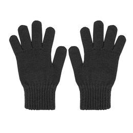 MaxiMo M&auml;dchen Strickhandschuhe, schwarz, Gr. 6, unifarben, Strick, Wolle, Handschuhe, Fingerhandschuhe, Wolle, w&auml;rmend, atmungsaktiv, basic, bequem