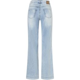 MAC Damen Weite Jeans "DREAM WIDE"light azure blau, Gr. 44, Denim/Jeans, Obermaterial: 75% Baumwolle, 12% Modal, 9% Polyester, 4% Elasthan, Jeans,