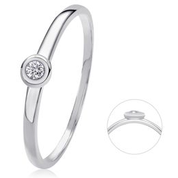 ONE ELEMENT Damen Diamantring "0,03 ct Diamant Brillant Ring aus 585 Wei&szlig;gold", 57, 0,03 mit Diamant, Diamanten Gold Wei&szlig;gold 585, silber, Diamanten,