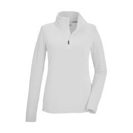 Fleeceshirt Killtec "KSW 62 WMN FLC SHRT", Damen, Gr. 48, naturwei&szlig;, Obermaterial: 100% Polyester, Shirts, Fleeceshirt mit Stehkragen, Rei&szlig;verschluss und Kinnschutz