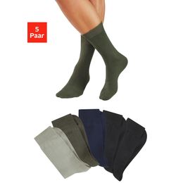 H.I.S. H.I.S Herren Businesssocken "Herrensocken, M&auml;nndersocken, uni Anzugsocken", Gr. 39, gr&uuml;n, Baumwollmischung, unifarben, Socken, mit klassischem