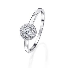ONE ELEMENT Damen Diamantring "0,26 ct Diamant Brillant Invisible Ring aus 585 Wei&szlig;gold", 56, 0,26, Diamanten Gold Wei&szlig;gold 585, silber, Diamanten,