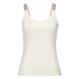 H.I.S. Longtop H.I.S, Damen, Gr. M (40/42), ecru, Single Jersey, Obermaterial: 95% Baumwolle, 5% Elasthan, unifarben, schmal, Tops, mit elastischen Tr&auml;gern