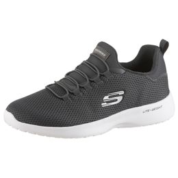 Slip-On Sneaker Skechers "DYNAMIGHT", Herren, Gr. 40, grau, Textil, Schuhe, Slipper, Sneaker mit Memory Foam