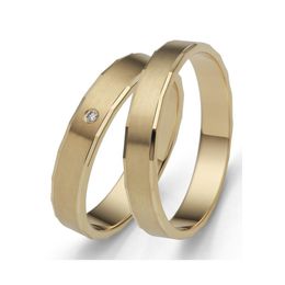 Firetti Damen Trauring "Schmuck Geschenk Gold 375 Hochzeit Ehering "LIEBE"", 58, 0,01 SI = kleine Einschl&uuml;sse mit Brillant, Gelbgold 375, 4mm, gold,