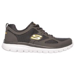 Skechers Damen Sneaker "BURNS-AGOURA", Gr. 45dunkelgrau, Leder, Textil, kontrastfarbene Details, Schuhe, Schn&uuml;rschuh, Sportschuh mit Memory Foam