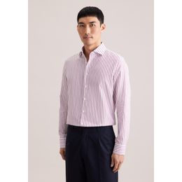 Businesshemd Seidensticker "Schwarze Rose", Herren, Gr. S (38), normale &Auml;rmell&auml;ngen, berry, 100% Baumwolle, gestreift, slim fit, 2-Knopf-Manschette, Hemden, Slim 1/1 Kentkragen Gestreift