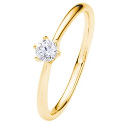 ONE ELEMENT Damen Diamantring "0.2 ct Diamant Brillant Ring aus 585 Gelbgold", 55, 0,2, Diamanten Gelbgold 585 Gold, gold, Diamanten, Gelbgold 585,